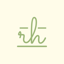 Letter rh line art leaf plant feminine botanical Vector Image