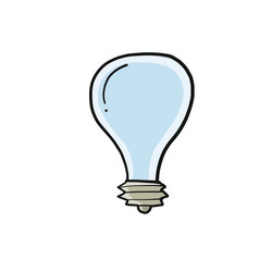 Light bulb isolated on white cartoon style flat Vector Image