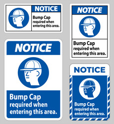 Warning sign bump cap required when entering Vector Image