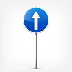 Blue traffic sign on white background Royalty Free Vector