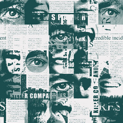 Abstract seamless pattern on a newspaper theme Vector Image