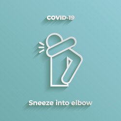 Sneeze into elbow - infographic icon warning Vector Image