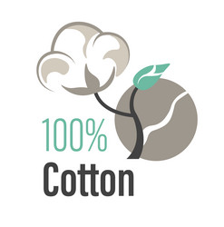 Organic cotton textile and fabric material logo Vector Image