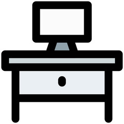 Use of bureau table for office work Royalty Free Vector