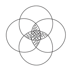 Venn diagram chart template grey color Royalty Free Vector