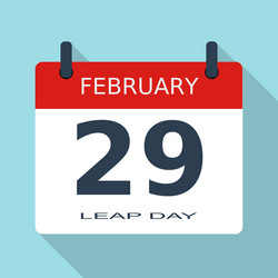 Calendar day 29 february leap or intercalary year Vector Image