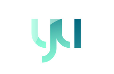 Alphabet letter y green white pastel color Vector Image