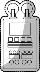 Robot with light bulb icon Royalty Free Vector Image