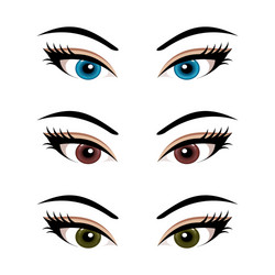 Cartoon character female eyes Royalty Free Vector Image