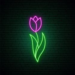 Tulip neon sign Royalty Free Vector Image - VectorStock