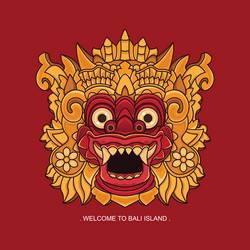 Bali temple flat style Royalty Free Vector Image