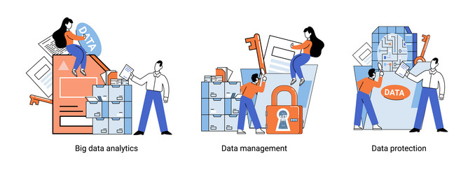 Big data analytics platform data management Vector Image