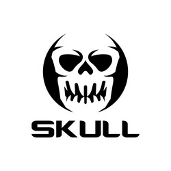 Tactical military skull squadron logo Royalty Free Vector
