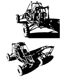 Stylized buggy template Royalty Free Vector Image