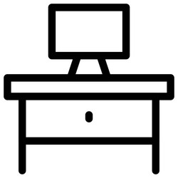 Use of bureau table for office work Royalty Free Vector