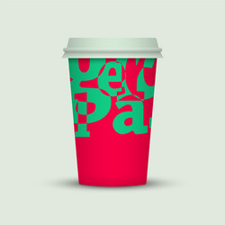 Coffee cup with creative letters Royalty Free Vector Image