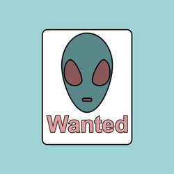 Flat icon design collection wanted alien Vector Image