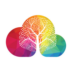 Heavy green tree template design Royalty Free Vector Image