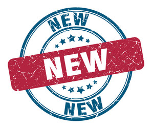 New design stamp new design label round grunge Vector Image