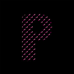 Pastel alphabet letters isolated on black Vector Image