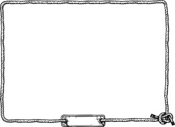 Rope knot frame black and white isolated Vector Image