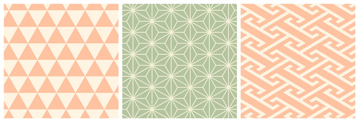 Asian asanoha seamless pattern with hemp leaves Vector Image