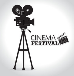 Cinema movie camera side view template Royalty Free Vector