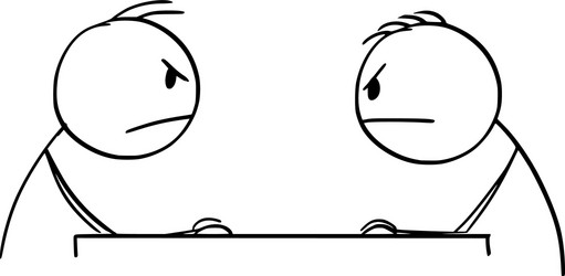 Cartoon two angry men or businessmen in fight Vector Image