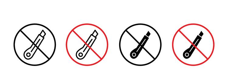 Do not cut icon set ban cutter logo symbol Vector Image