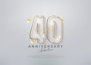 40th anniversary number with 3d white numbers Vector Image
