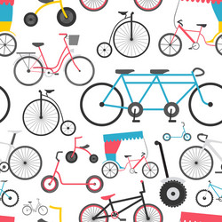 Bicycle seamless pattern colour flat design Vector Image