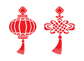 Chinese national things collection in circle Vector Image