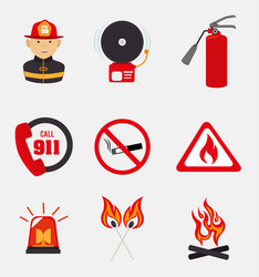 Firefighter id badge design template Royalty Free Vector