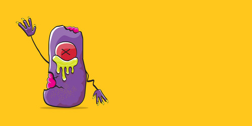 Funny cartoon spooky violet zombie potato Vector Image
