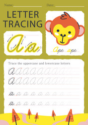 Hand drawn tracing worksheet template Royalty Free Vector