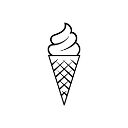 Ice cream line art cone Royalty Free Vector Image