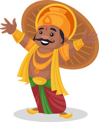 King mahabali cartoon Royalty Free Vector Image