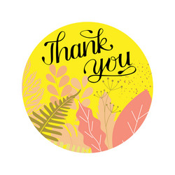 Round thank you sticker Royalty Free Vector Image