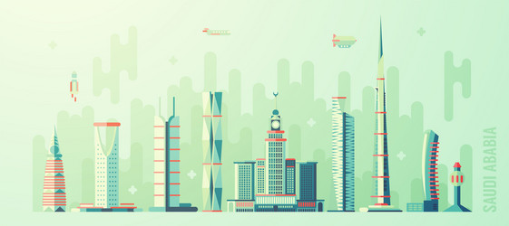 Riyadh saudi arabia city skyline silhouette Vector Image