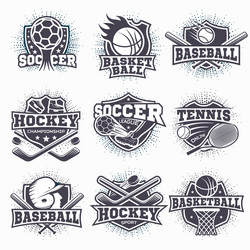 Set of colorful school logos Royalty Free Vector Image
