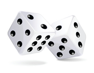 Six dices with black dots on white background Vector Image