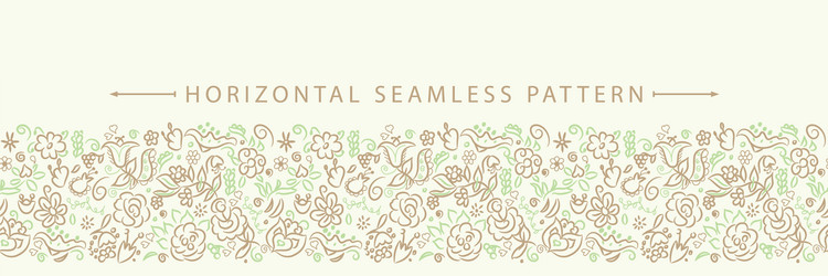 Horizontal seamless border with beautiful floral Vector Image
