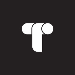 Letter rt simple abstract curve logo Royalty Free Vector