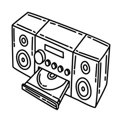 Sound system icon doodle hand drawn or outline Vector Image