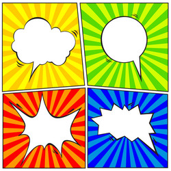 Cartoon comic backgrounds set speech bubble Vector Image