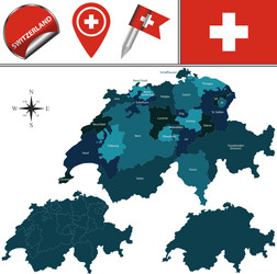 Cartoon map switzerland Royalty Free Vector Image