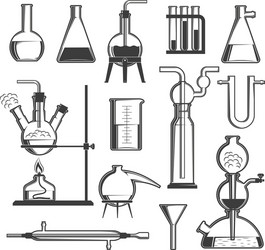 Laboratory equipment hand drawn Royalty Free Vector Image