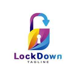 Lock concept logo design for business company Vector Image