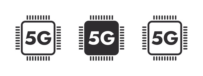 5g network icons wireless technology Royalty Free Vector