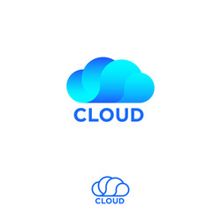 Cloud computing logo info emblems chat Royalty Free Vector